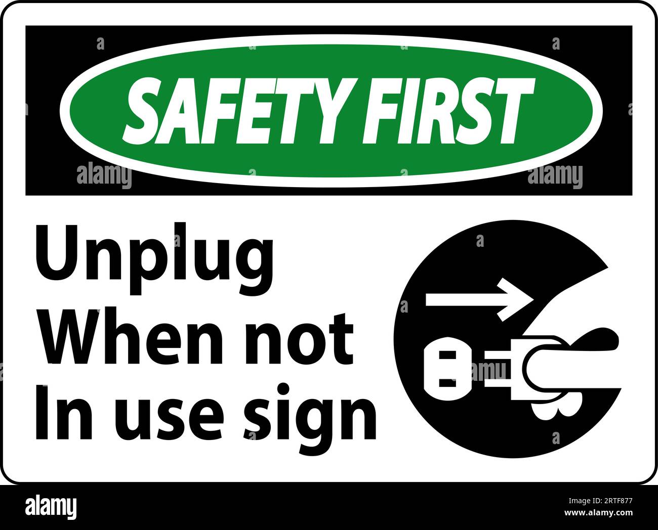 Safety First Unplug When Not In Use Symbol Sign Stock Vector Image ...