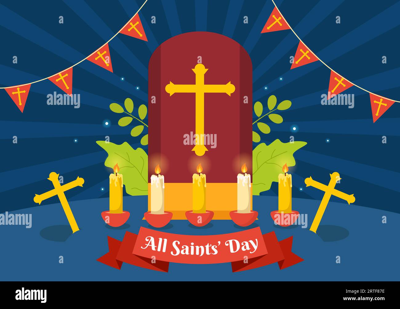 All Saints Day Vector Illustration on 1st November with for the All Souls Remembrance ...