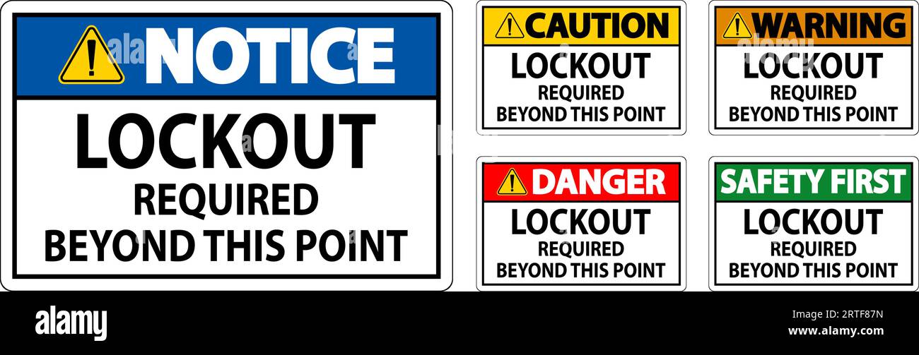 Danger Sign, Lockout Required Beyond This Point Stock Vector Image ...