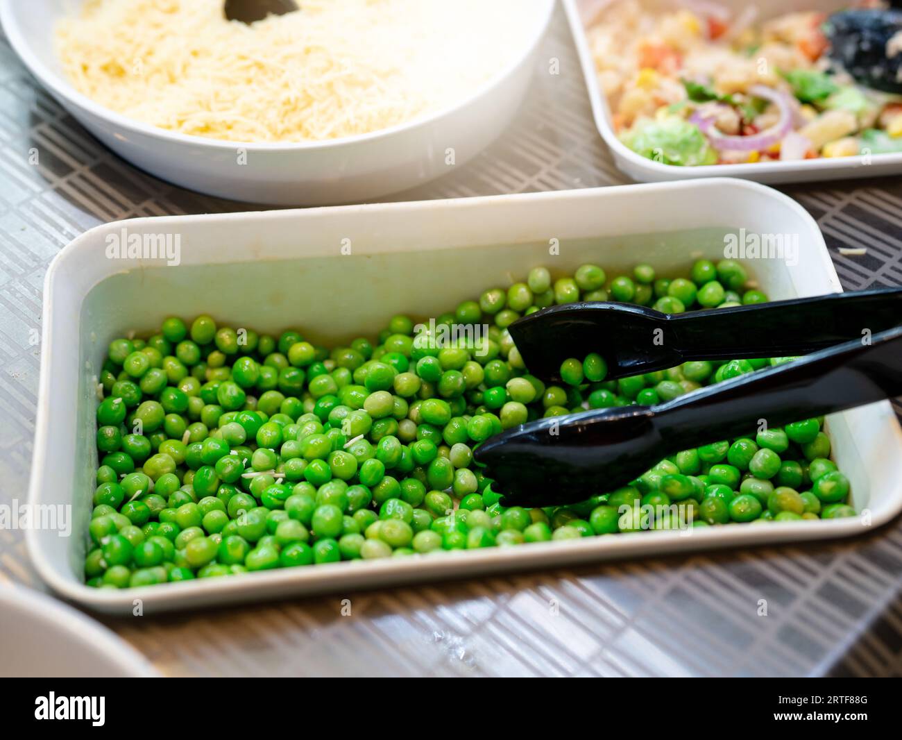 Salad bar. Salad buffet at restaurant. Fresh salad bar buffet for lunch ...