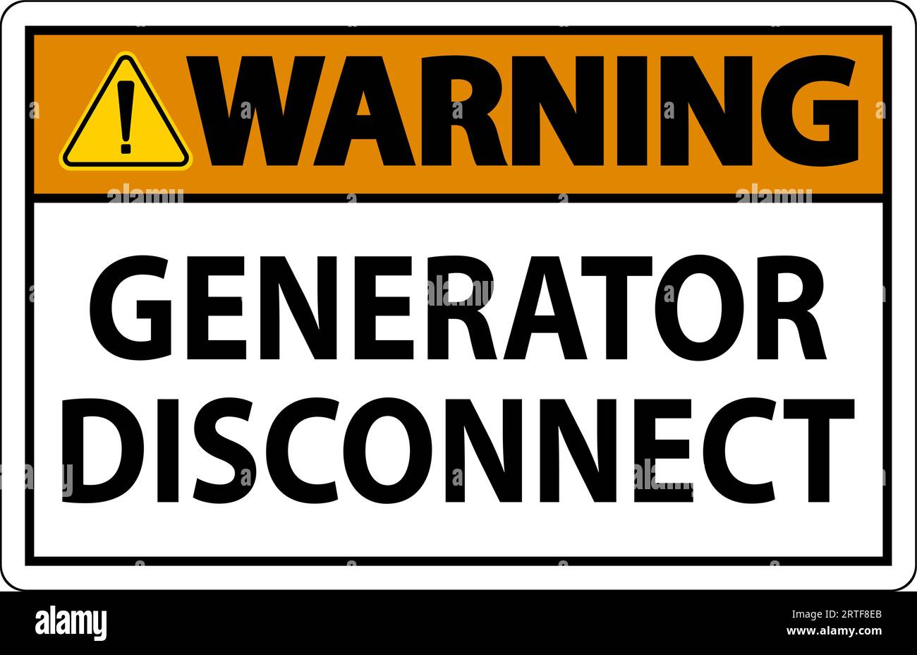 Warning Sign Generator Disconnect Stock Vector Image & Art - Alamy