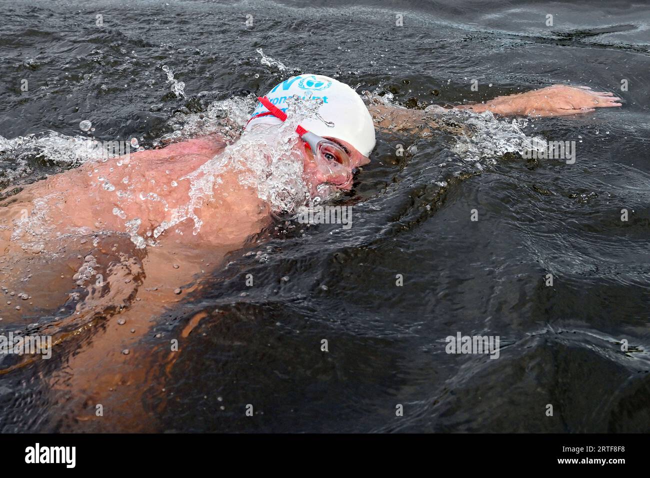 Lewis Pugh, a British endurance swimmer who is swimming the entire 315 ...