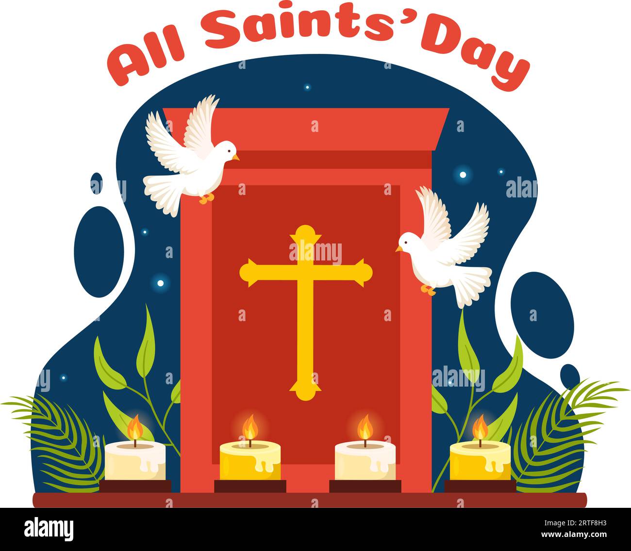 All Saints Day Vector Illustration on 1st November with for the All ...