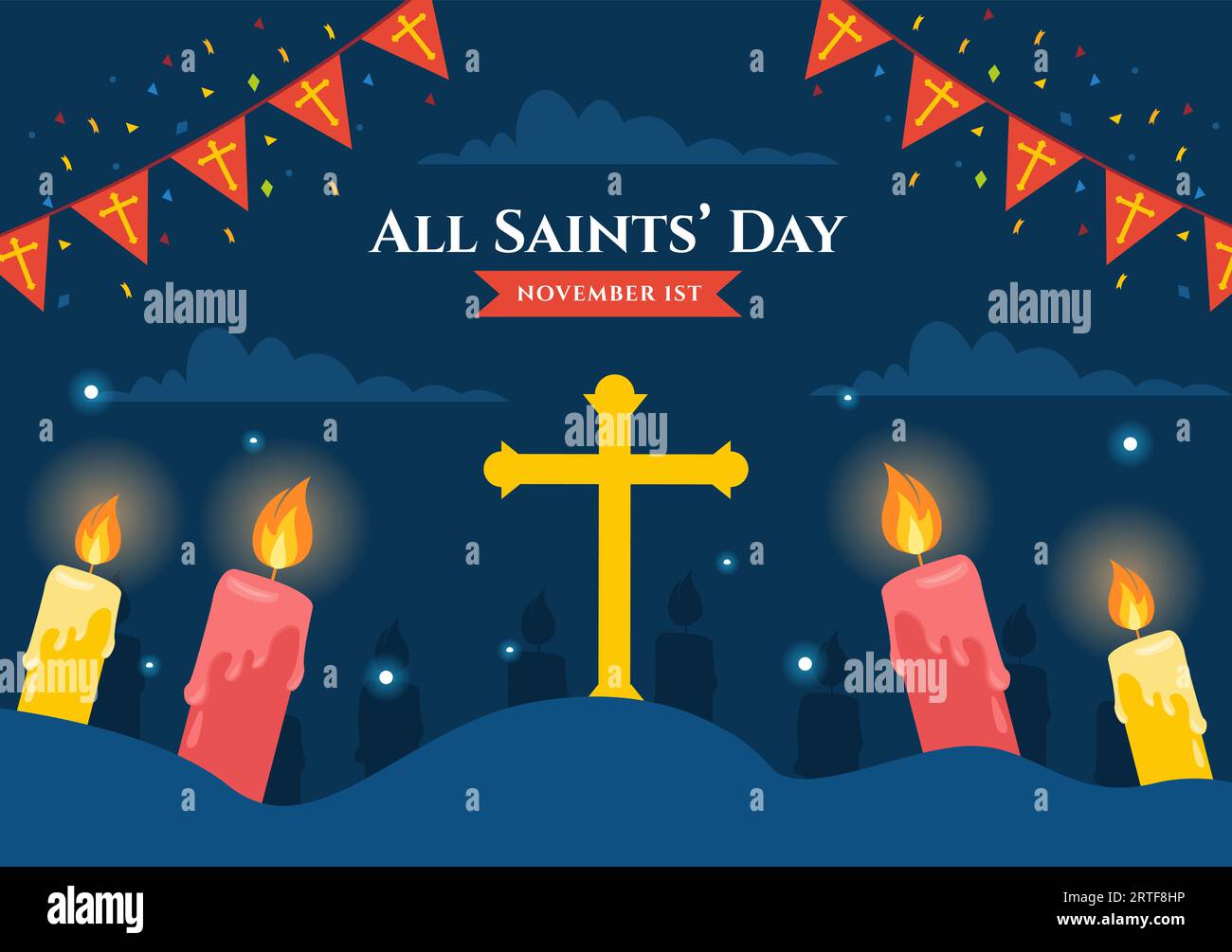 All Saints Day Vector Illustration on 1st November with for the All ...