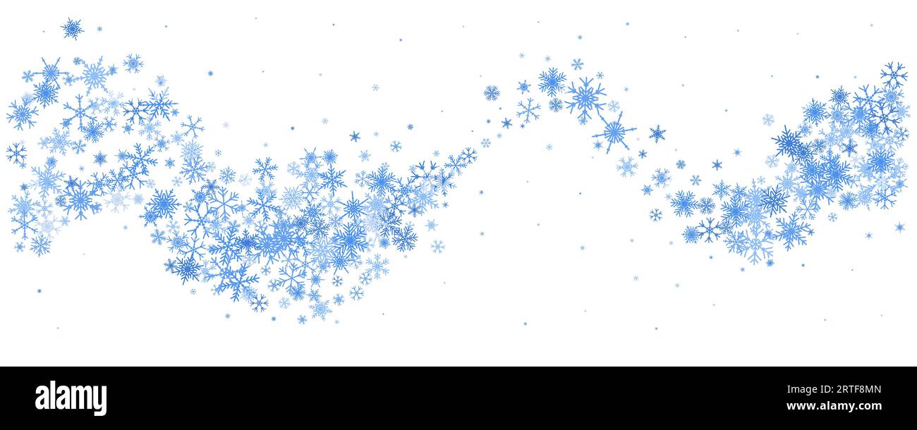 Snowflake wave winter background. Crystal stars Christmas decoration ...