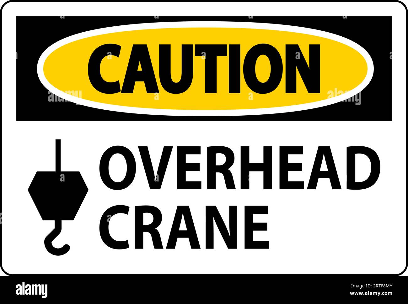 Caution Sign, Overhead Crane Stock Vector Image & Art - Alamy