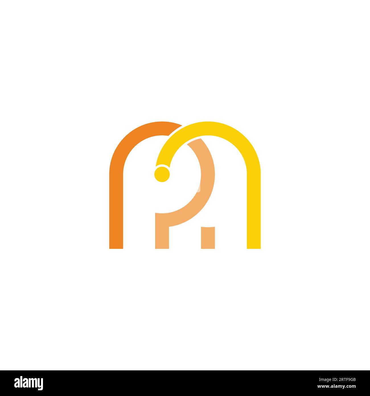 letter pm colorful yellow loop logo vector Stock Vector Image & Art - Alamy