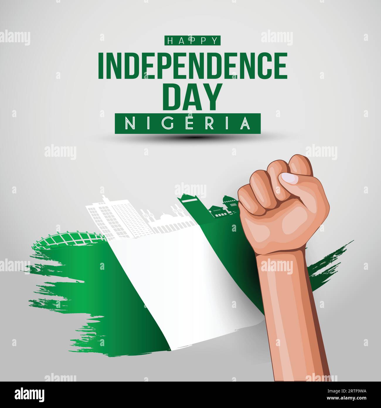 happy independence day Nigeria 1st October poster design. vector ...