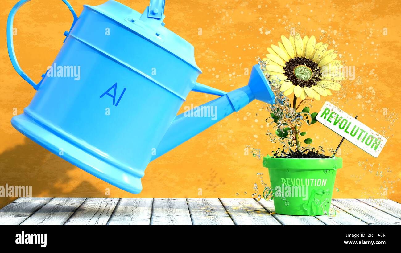 Ai gives revolution. A metaphor in which ai is the power that makes ...