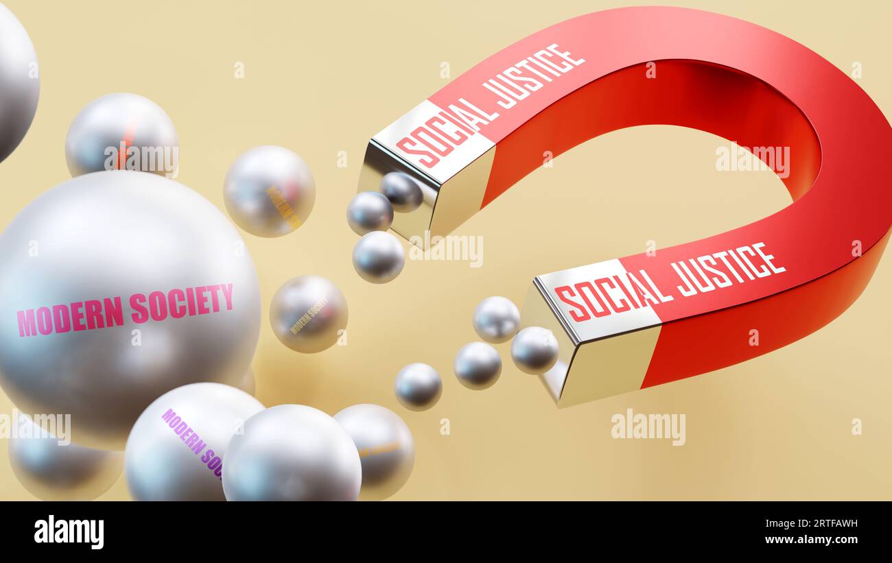 Social justice which brings Modern society. A magnet metaphor in which ...