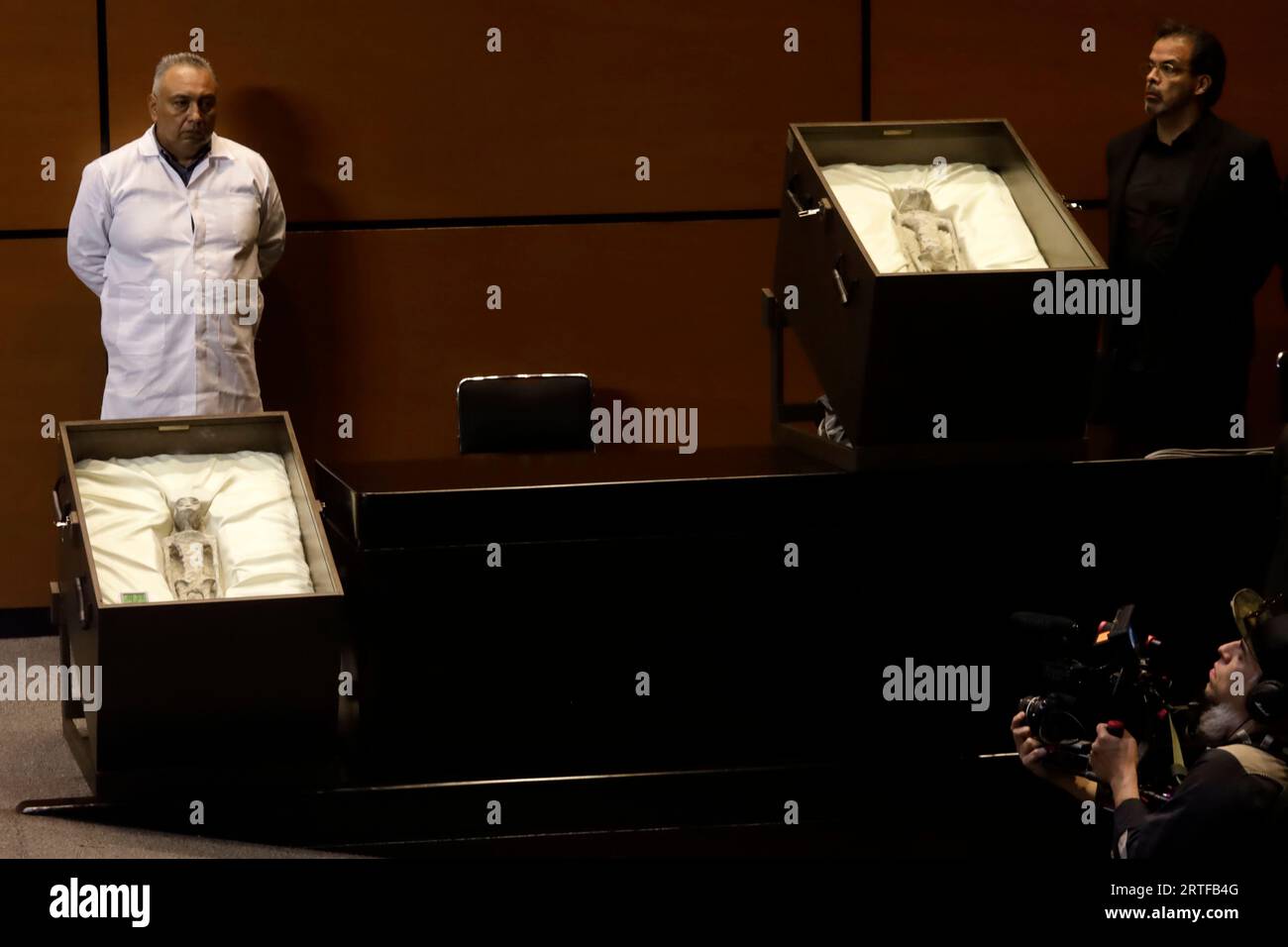 Mexico City, Mexico. 12th Sep, 2023. A specimen known as the Nazca ...
