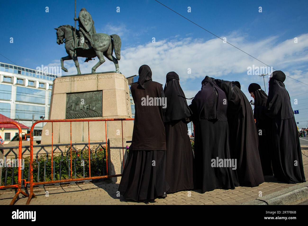 Orthodox nuns seen at Alexander Nevsky Square during the festive ...