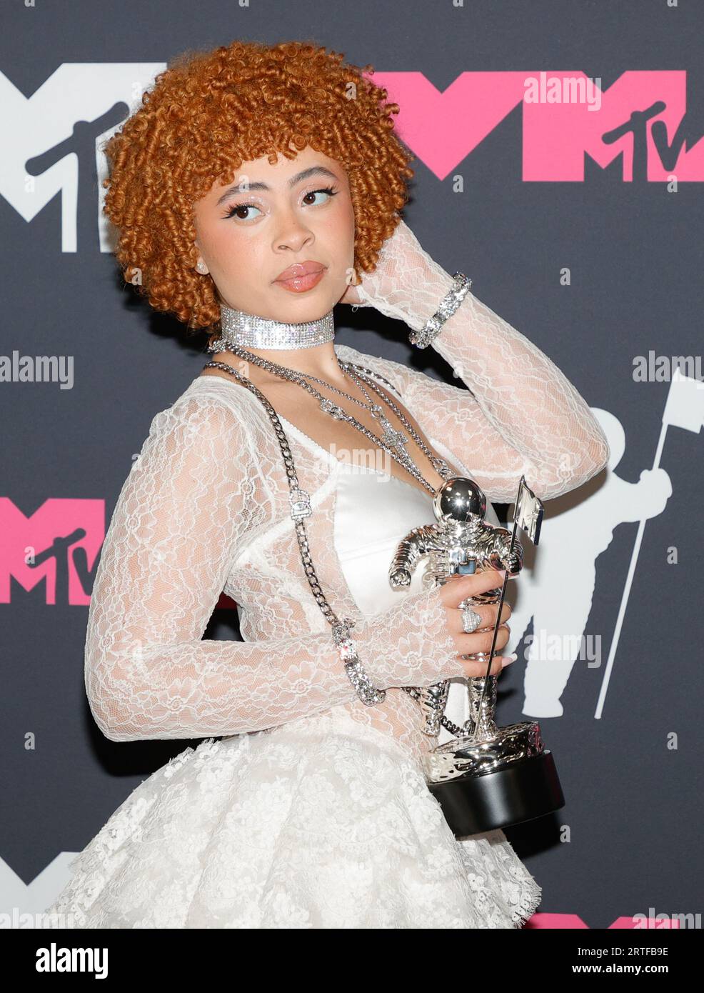 Newark, United Stated. 12th Sep, 2023. Ice Spice arrive in the press ...