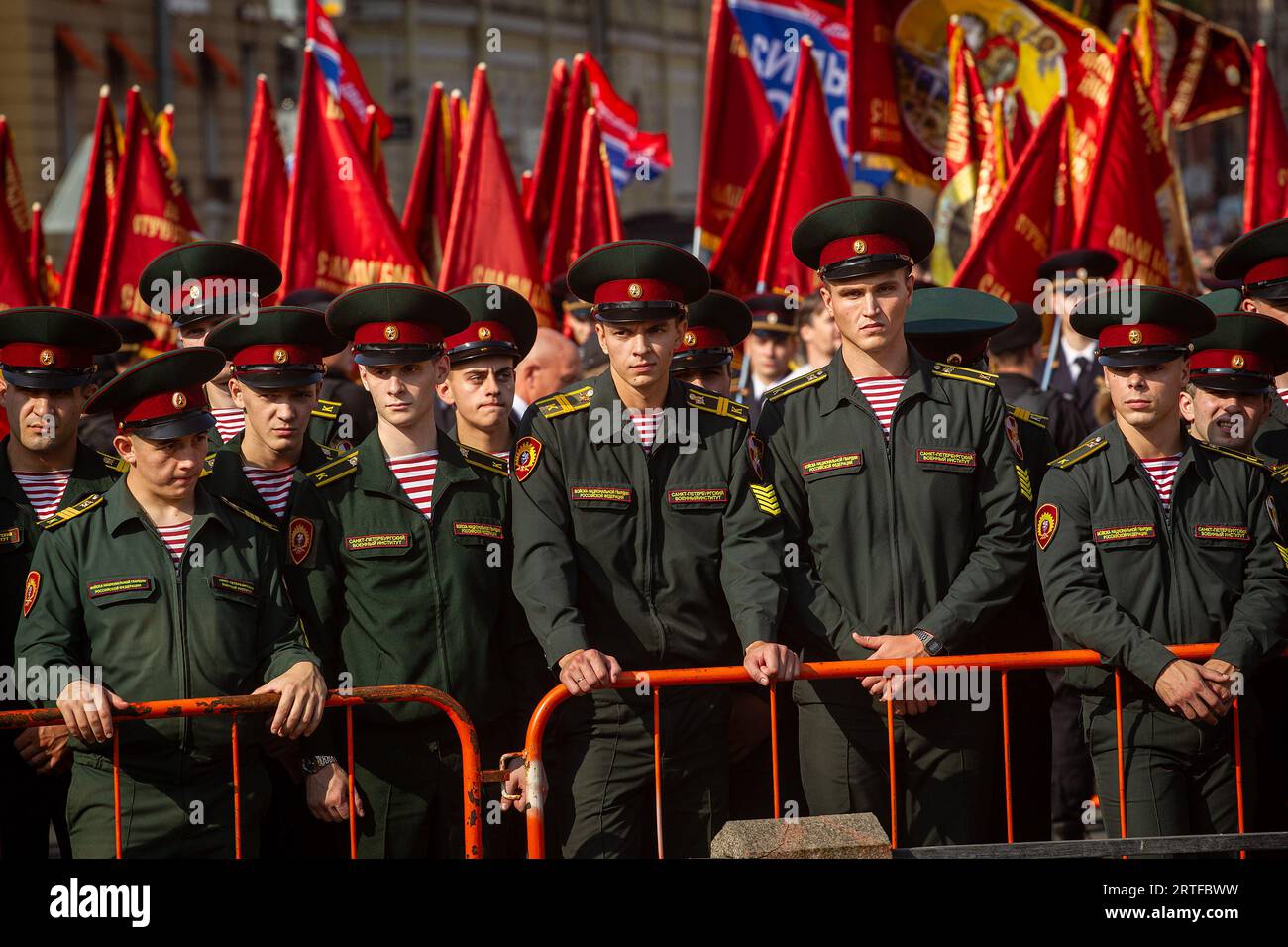 Military personnel seen at Alexander Nevsky Square during the festive ...