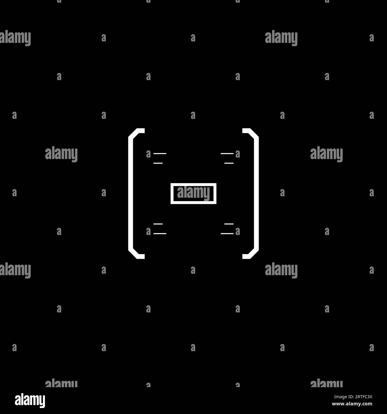 Rectangle target, aim, sight, HUD reticle, cyberpunk aesthetics, tech ...