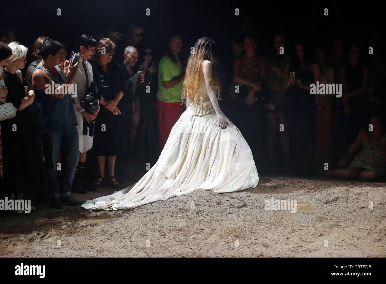 New York, USA. 12th Sep, 2023. A model walks on the runway at the Elena ...