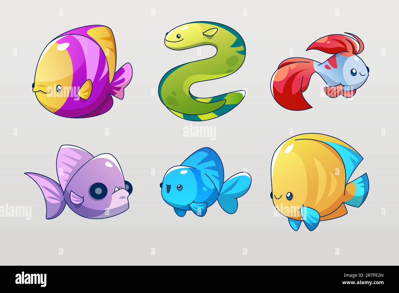 Collection beautiful goldfish in Stock Vector Images - Alamy