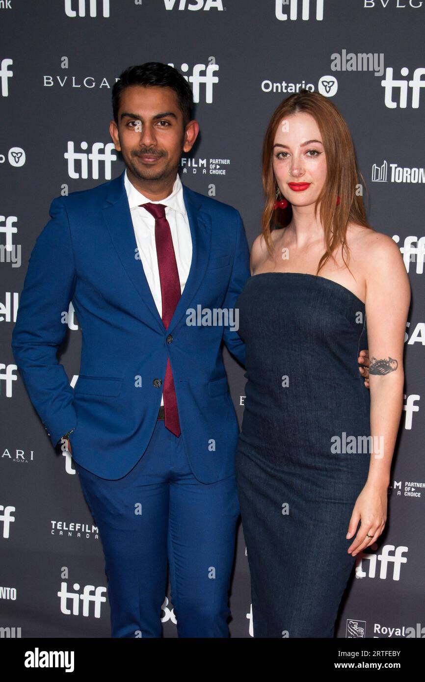 Toronto, Canada. 12th Sep, 2023. Shant Joshi (L) and Lindsay Blair (R ...
