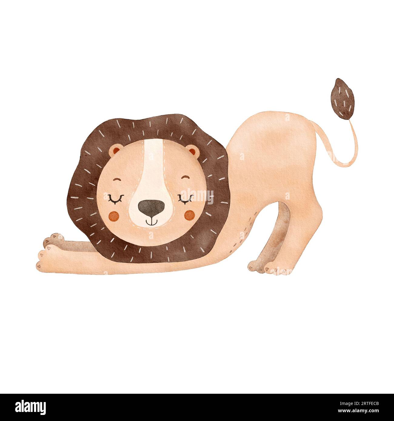 Watercolor baby cute leo. Children's zodiac sings illustration. Perfect ...