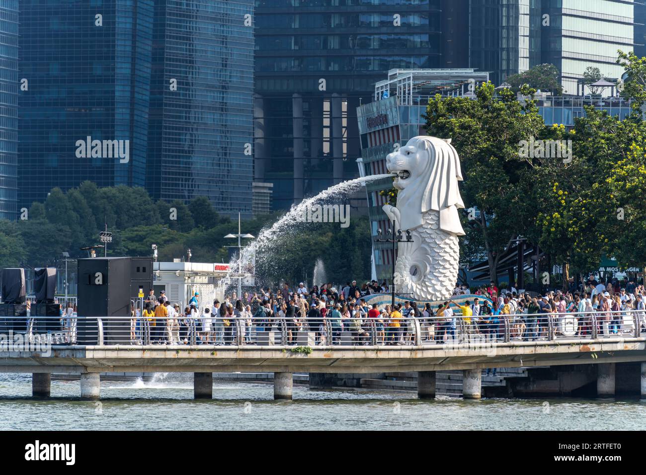 Singapore - August 24, 2023: Merlion the signature of Singapore at the ...
