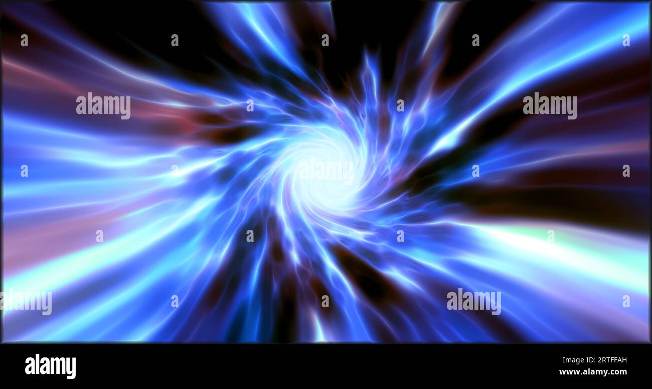 Blue hypertunnel spinning speed space tunnel made of twisted swirling ...
