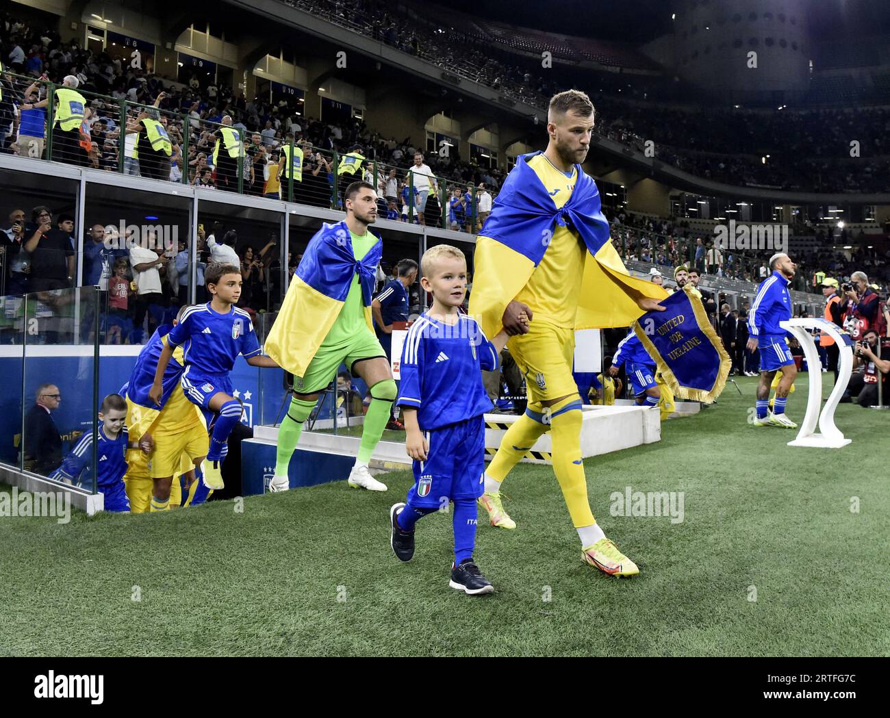 MILAN, ITALY - SEPTEMBER 12, 2023 - Players of the national team of ...