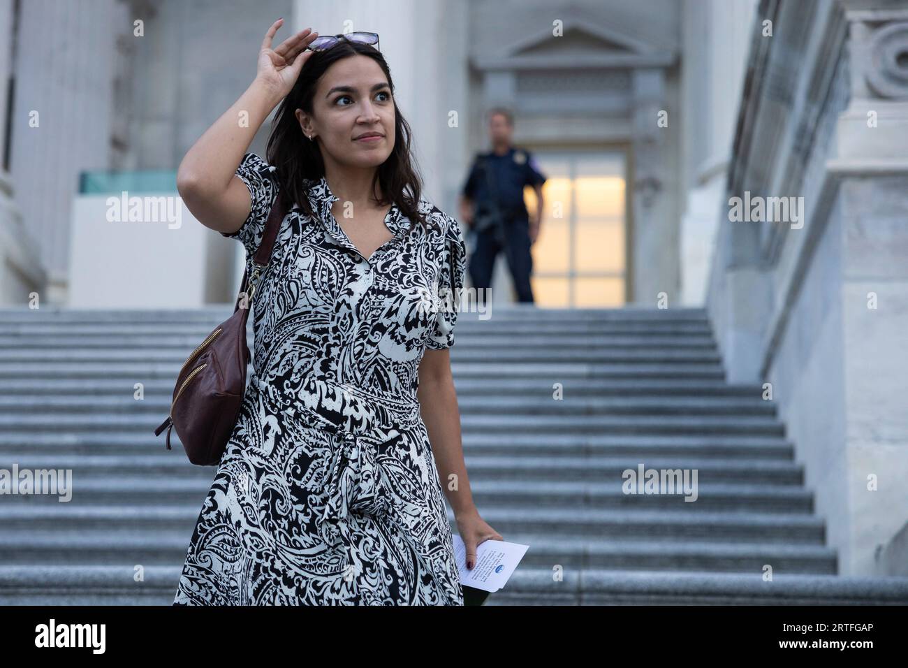 Rep. Alexandria Ocasio-Cortez (D-N.Y.) departs the U.S. Capitol Sept ...