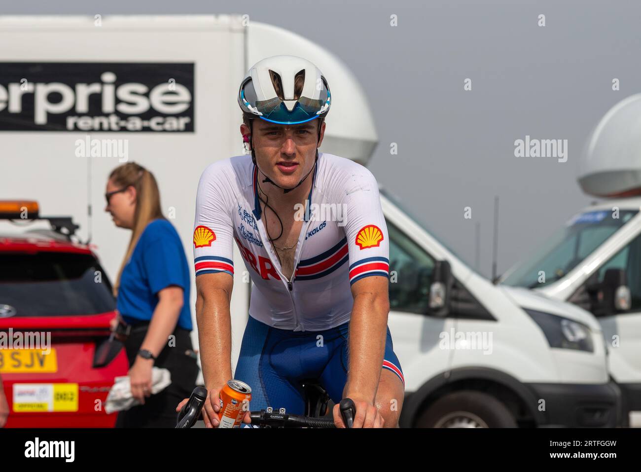 Jack Brough of team Great Britain at the Tour of Britain cycle race ...