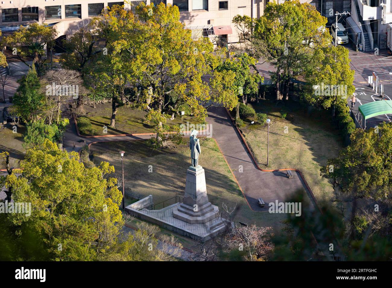 Kagoshima, Japan. 13th Mar, 2023. A statue of Shimazu Tadayoshi (å³¶æ ...