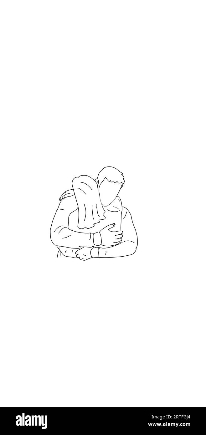 illustration couple hug Stock Photo - Alamy