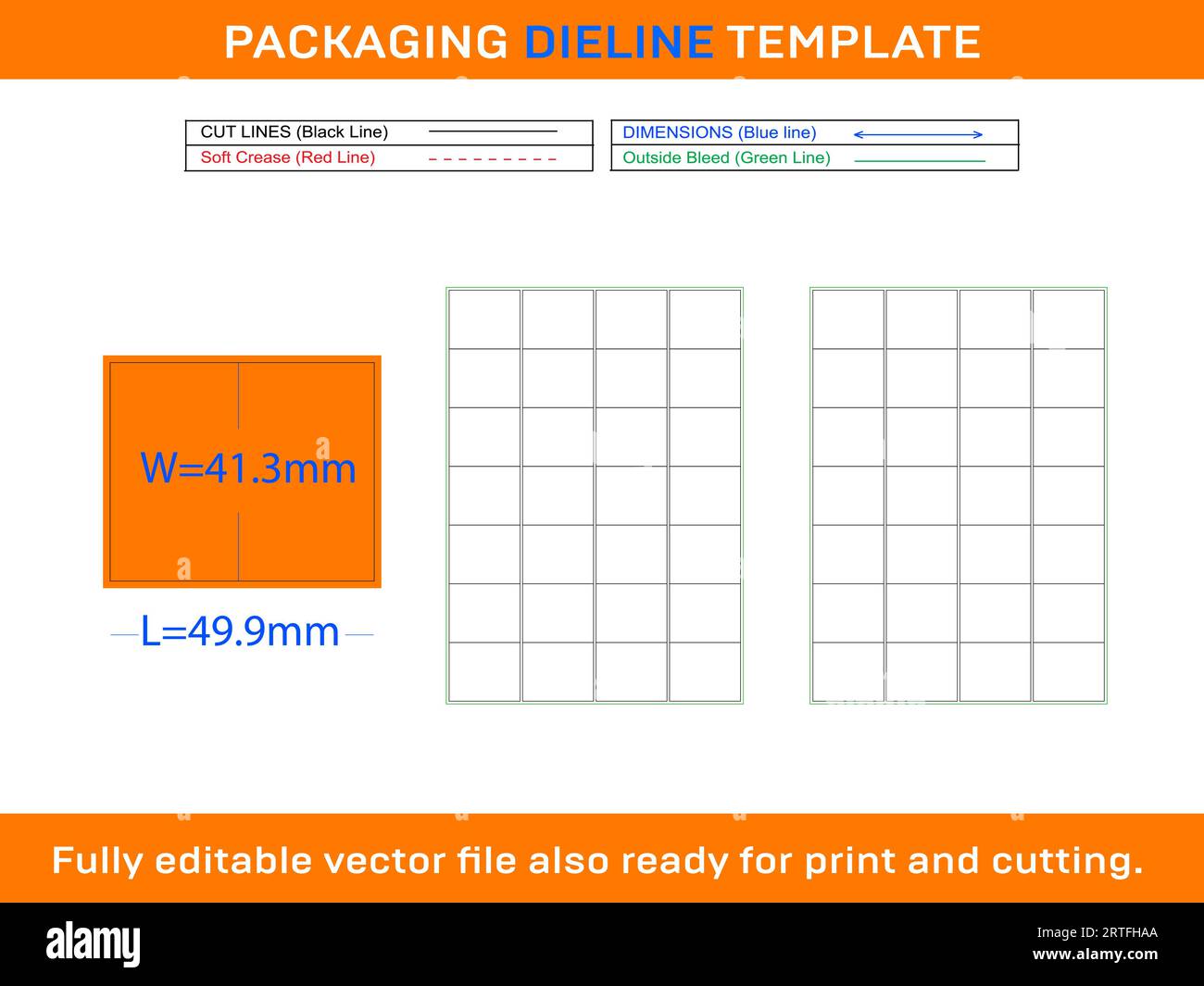 28 Adhesive Address Labels Die line Template 49.9 x 41.3mm Stock Vector ...