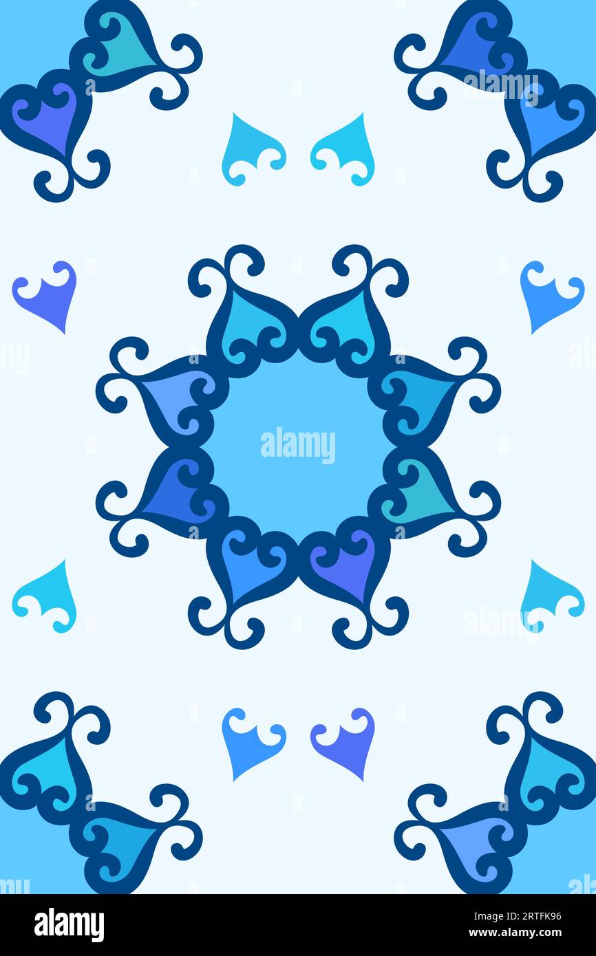 Seamless kazakh ornament, Abstract vector background blue colors Stock ...