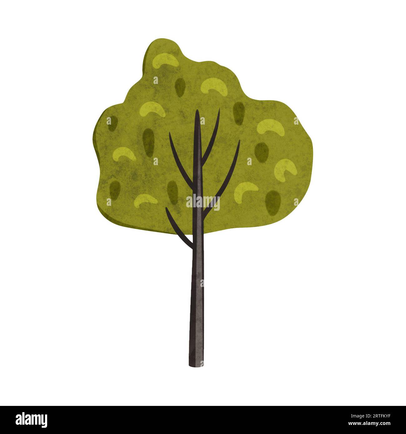 Cute cartoon deciduous tree in scandinavian style.. Bright stylized ...