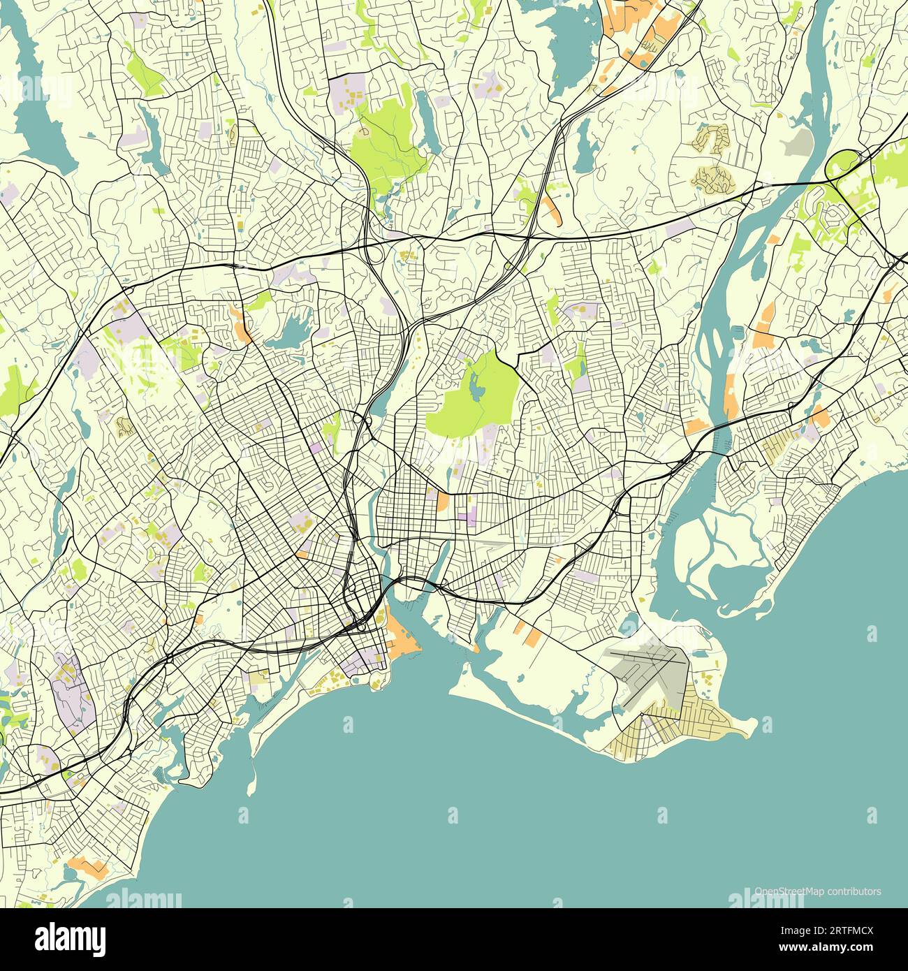Map Of Bridgeport Connecticut Usa Stock Vector Image And Art Alamy