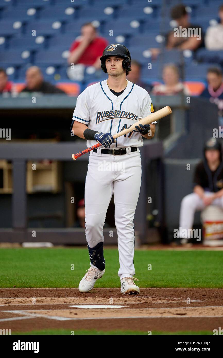 Akron RubberDucks Chase DeLauter (47) at bat during an MiLB Eastern ...