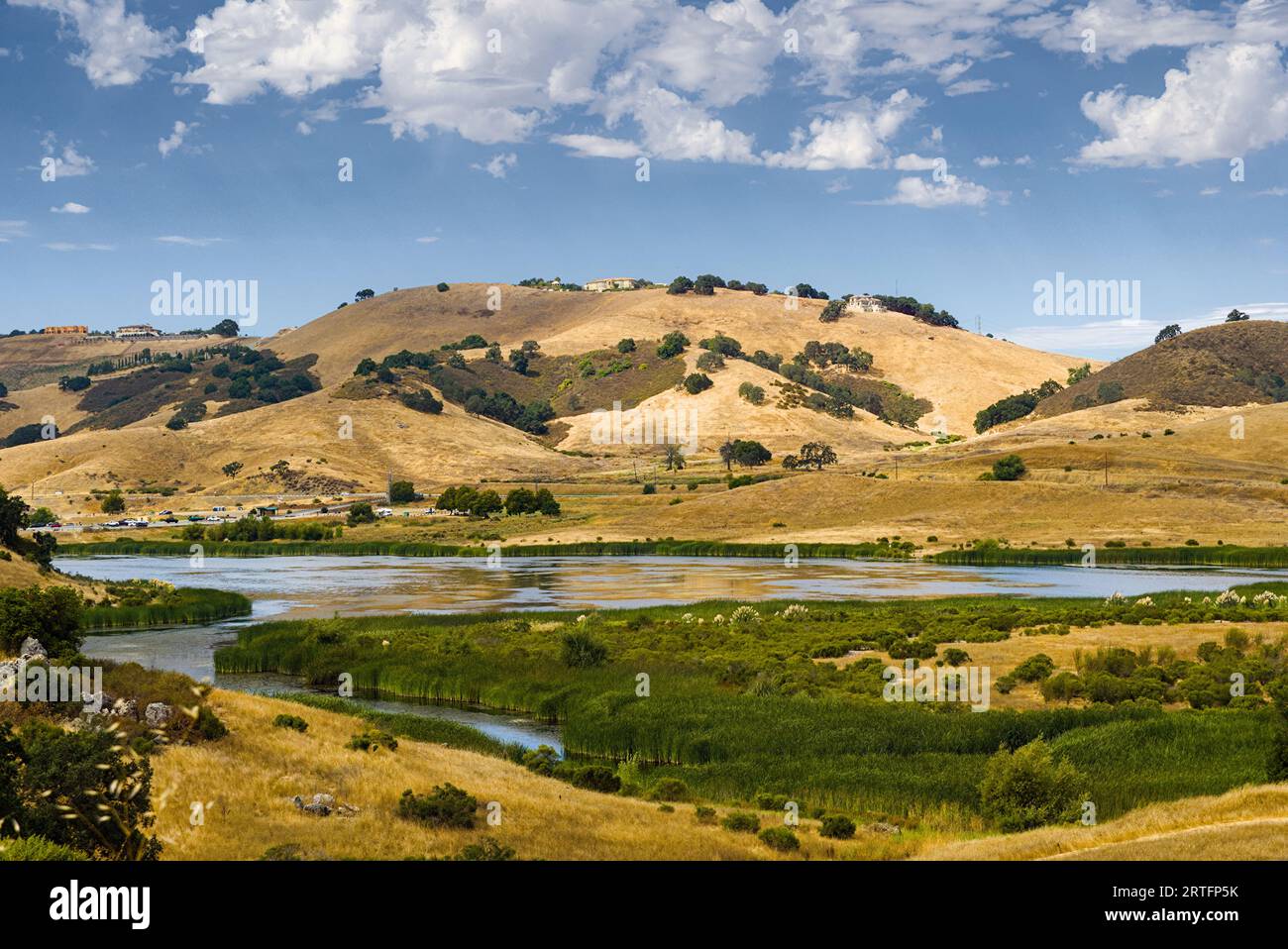 Calero Reservoir and rolling hills in a sunny day Stock Photo - Alamy