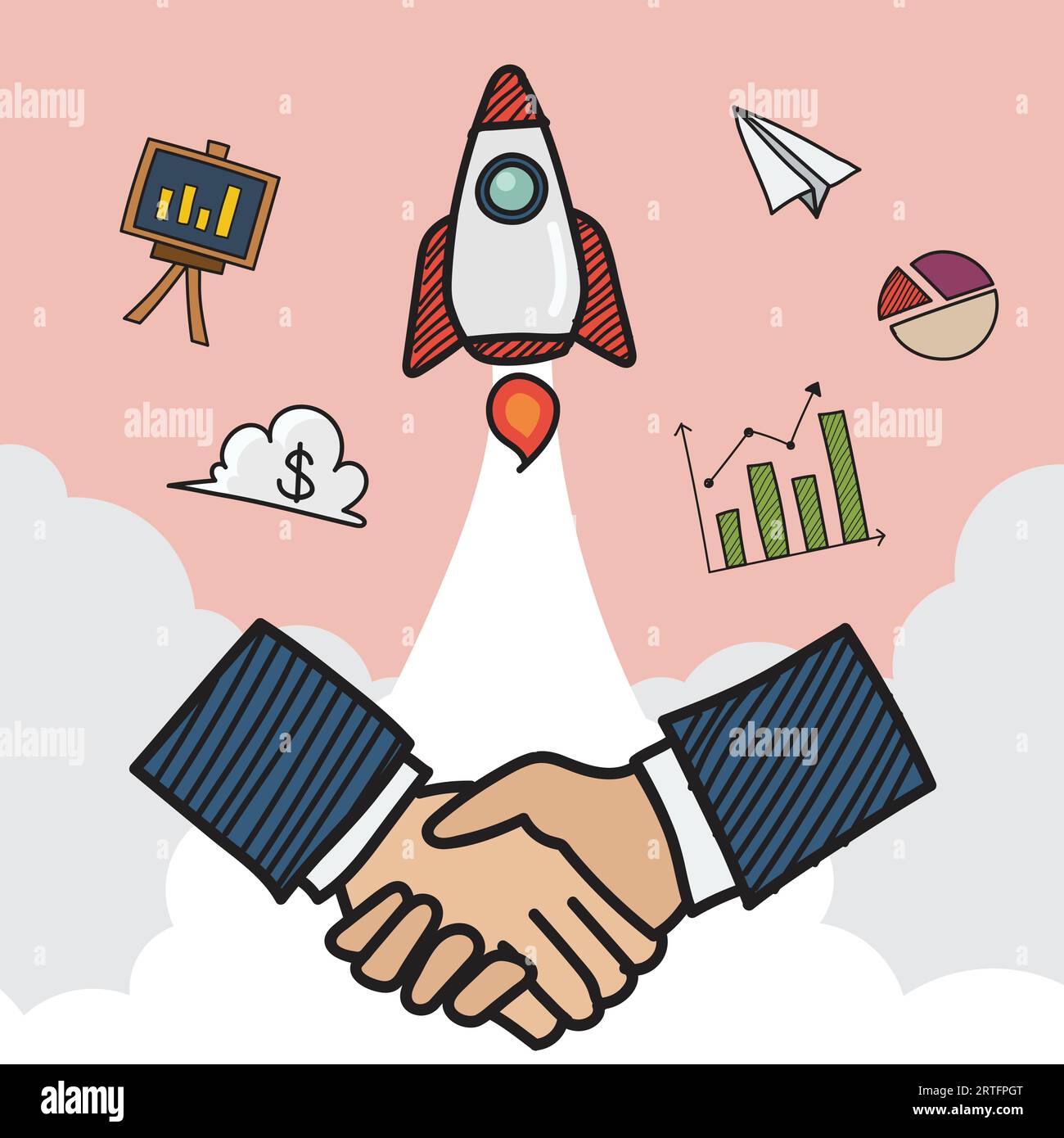 Handshake partnership Stock Vector Images - Alamy