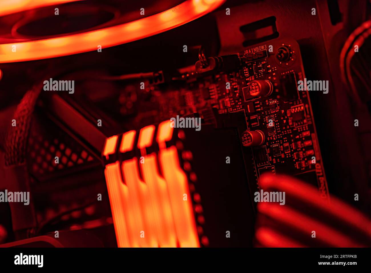 Detailed view of premium components inside a top-tier gaming computer ...