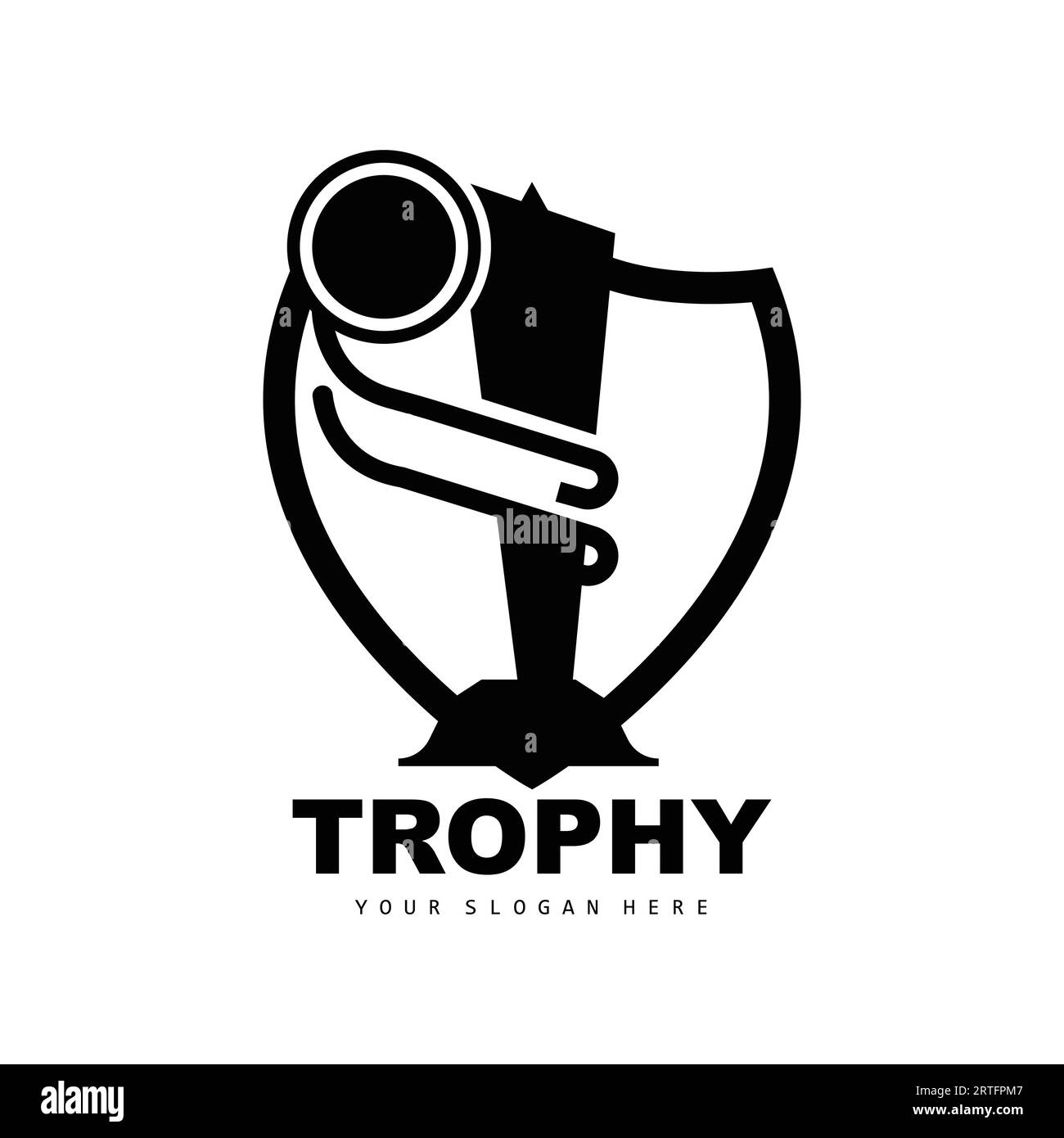Championship Trophy Logo, Champion Award Winner Trophy Design, Vector ...