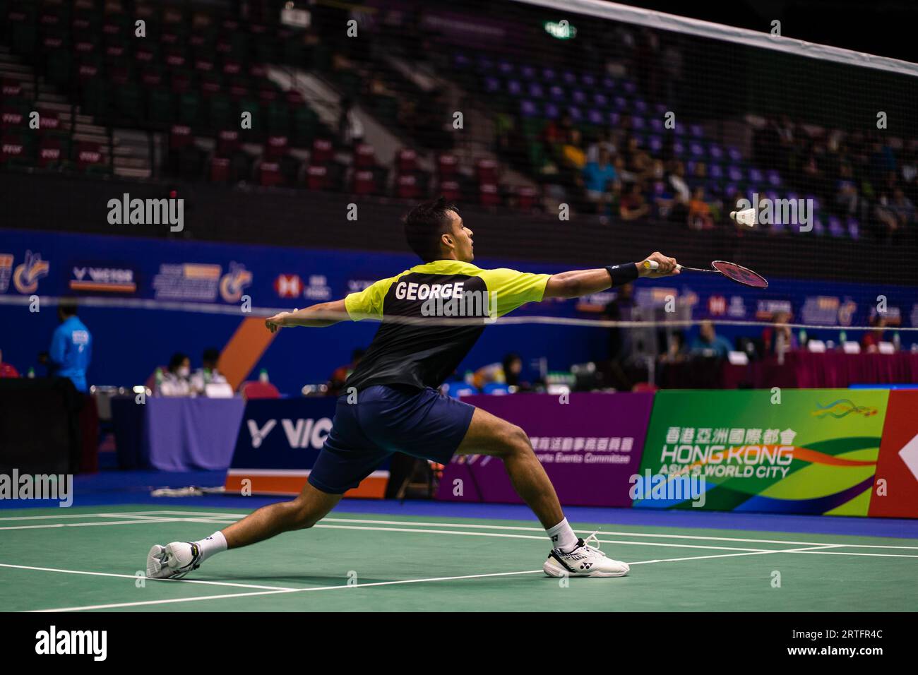 Hong Kong, China. 12th Sep, 2023. Kiran George of India competes during ...