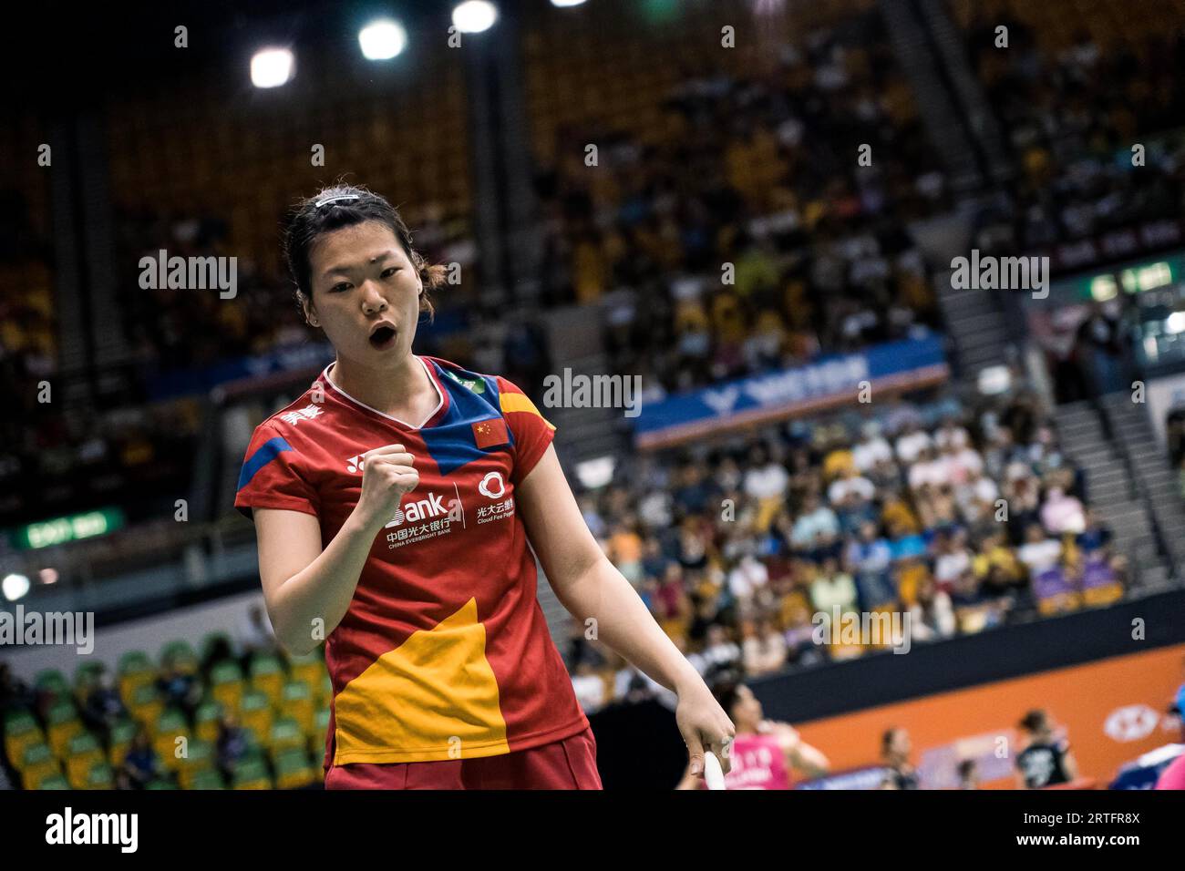 Hong Kong, China. 12th Sep, 2023. Li Yi Jing and Luo Xu Min of China play during the Women's ...