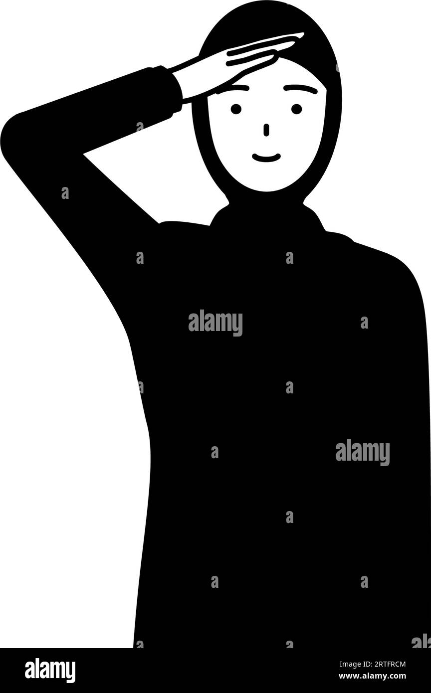 Muslim Woman making a salute, Vector Illustration Stock Vector Image ...