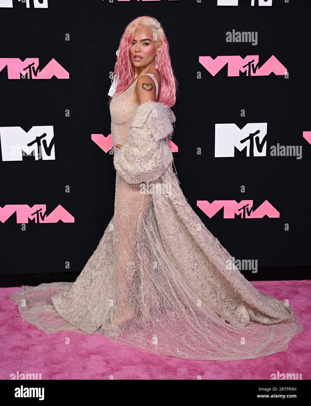 Newark, USA. September 12th, 2023. Karol G arriving at the 2023 MTV ...