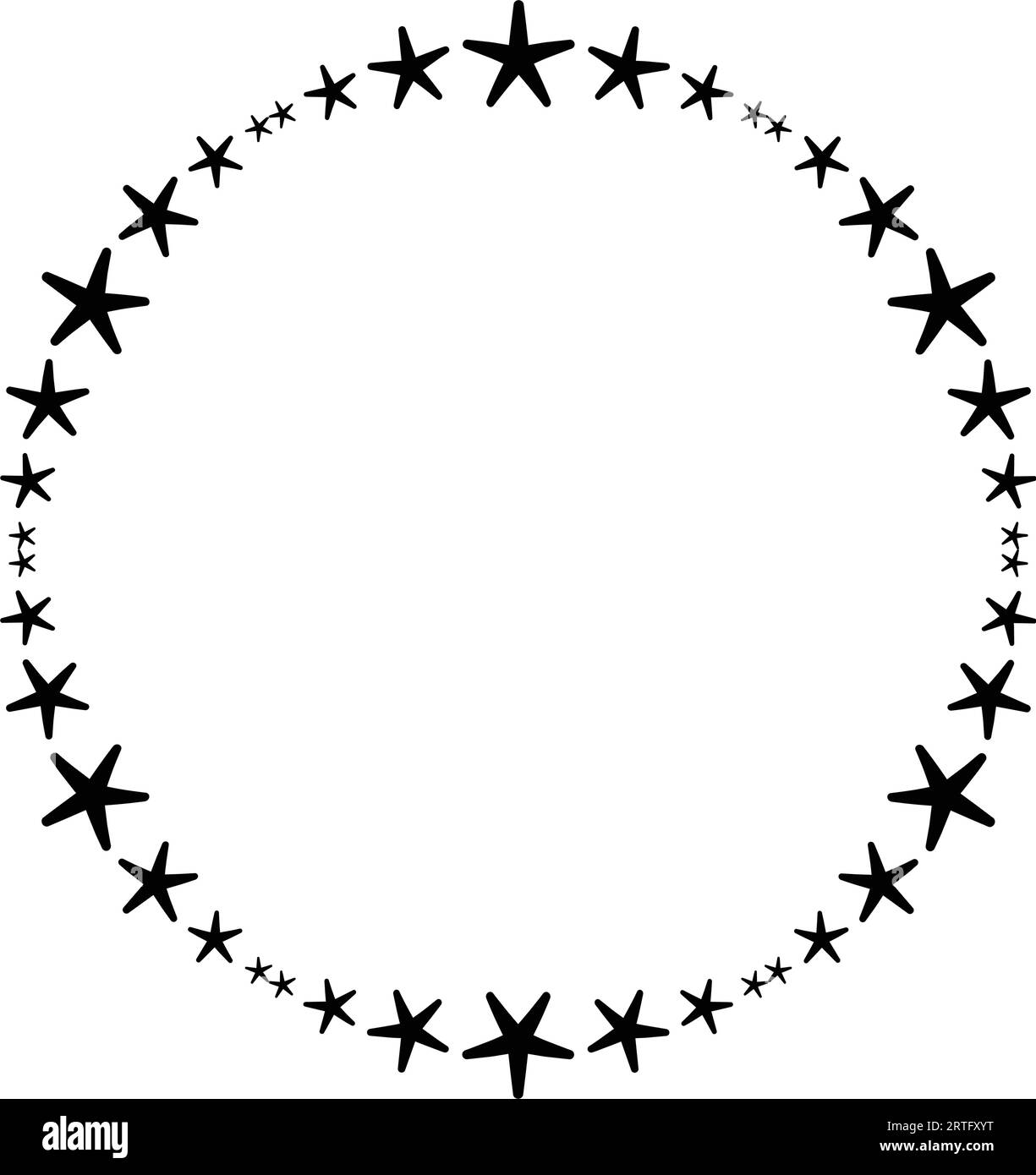 Star frame circle border shape icon for decorative banner vintage ...