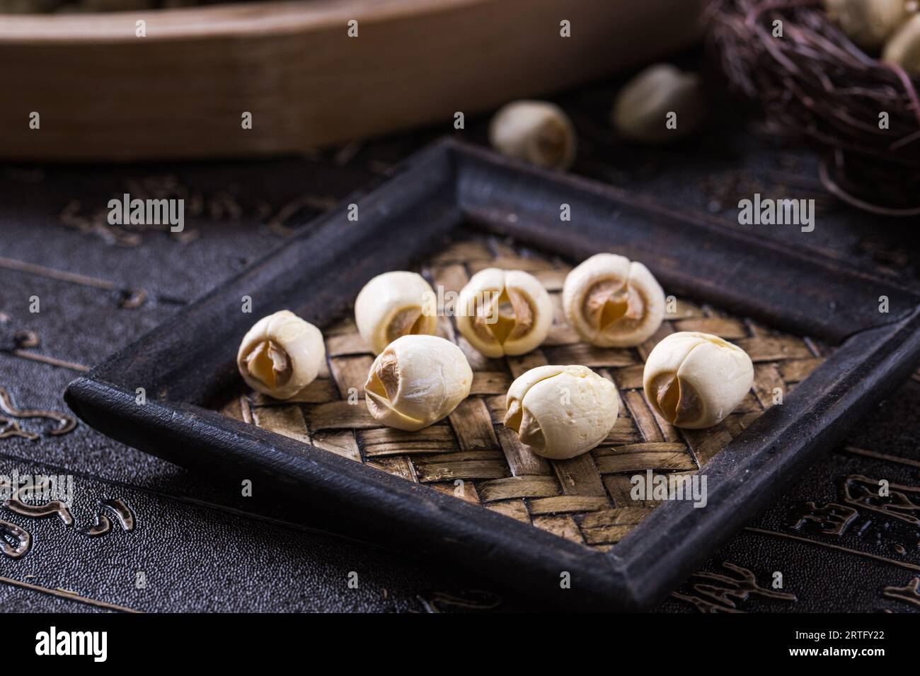 Dry Lotus seed or lotus nut (lat.Nelumbo nucifera). Used in Asian ...