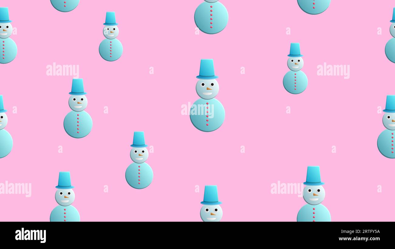 Snowman Seamless Pattern Background, Christmas Vector illustration ...