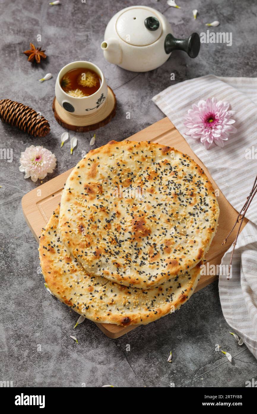 chinese traditional Sesame Cake with Minced pork Stock Photo - Alamy