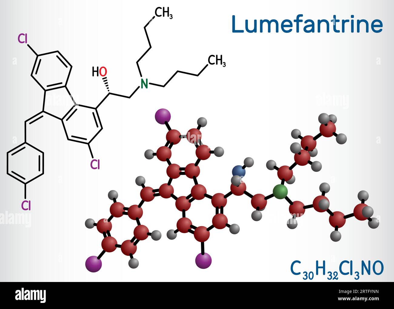 Lumefantrine, benflumetol molecule. It is used for the treatment of ...