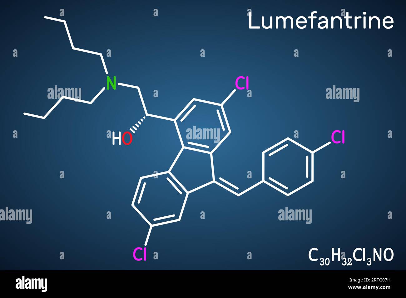 Lumefantrine, benflumetol molecule. It is used for the treatment of ...
