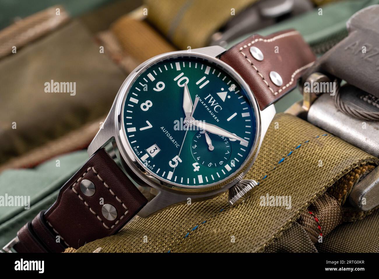 IWC Big Pilot’s Watch IW501015 with green dial Stock Photo - Alamy